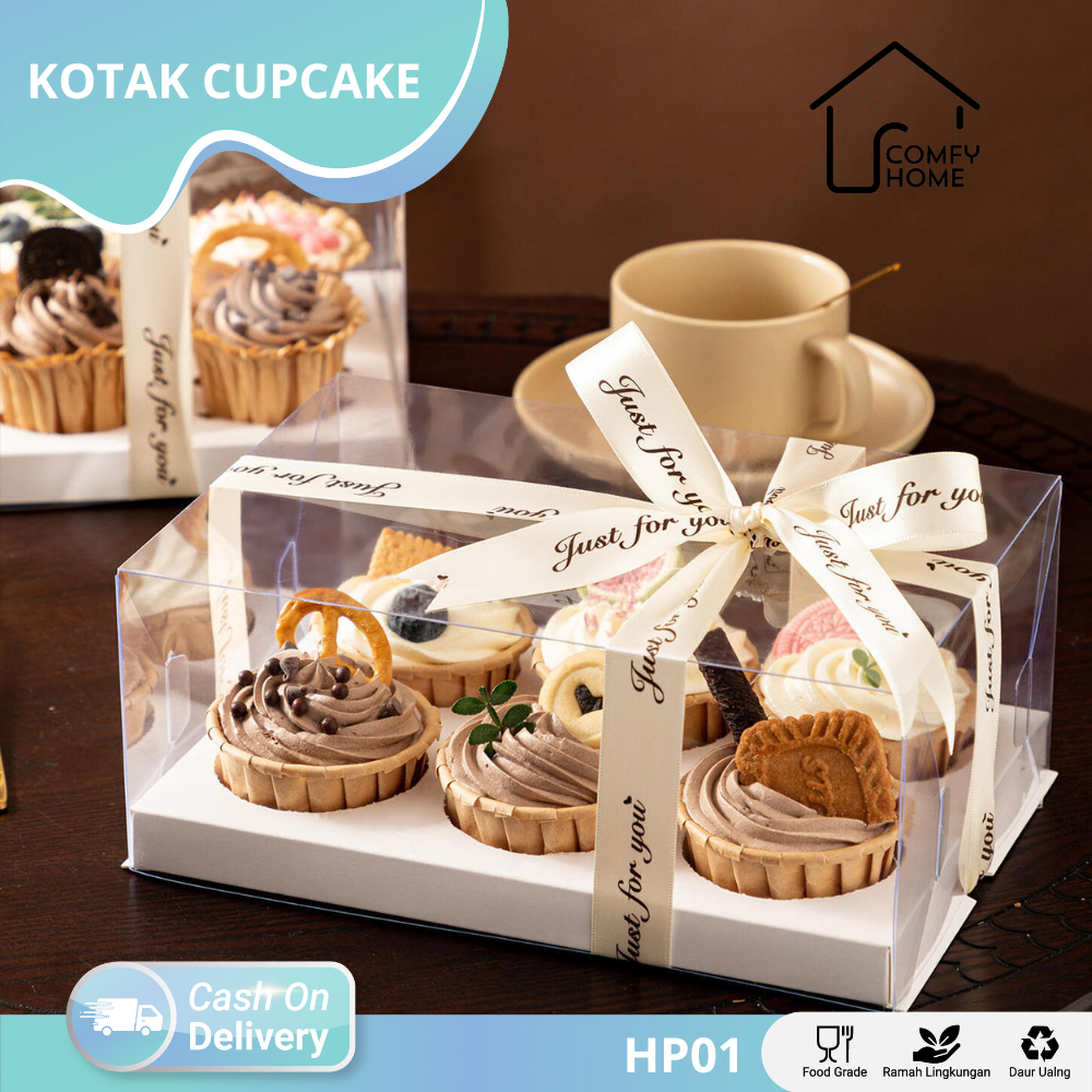 Jual Box Mika Cupcake Isi 2/4/6/12 / Box Mika 2/4/6/12 Lubang / Box ...