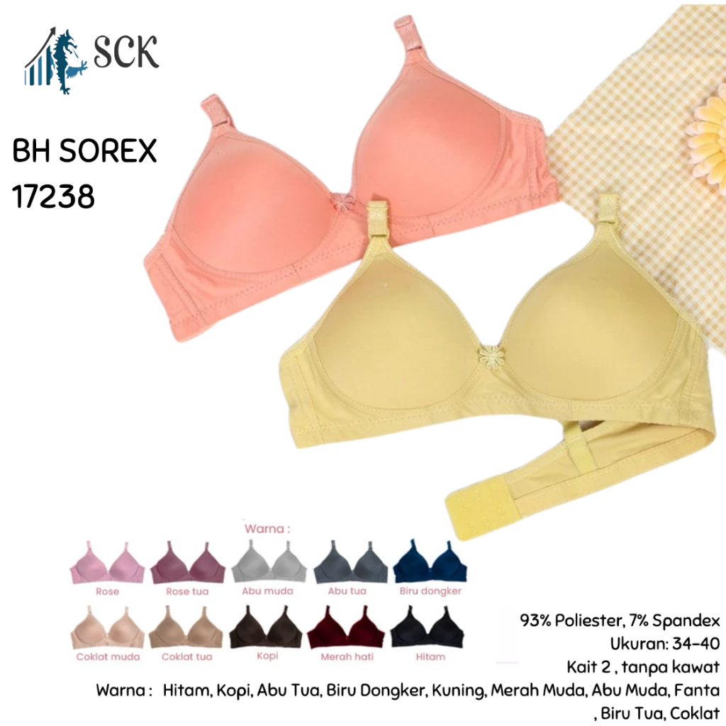 Jual [PAKET SESERAHAN] BH SOREX 17238 SET + CD 1257 cup 34AB-40AB Tanpa Kawat | Shopee Indonesia