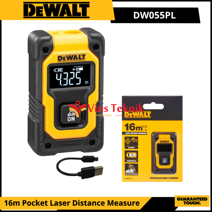 Jual DEWALT DW055PL Meteran Laser Mini 16m Pocket Laser Distance ...
