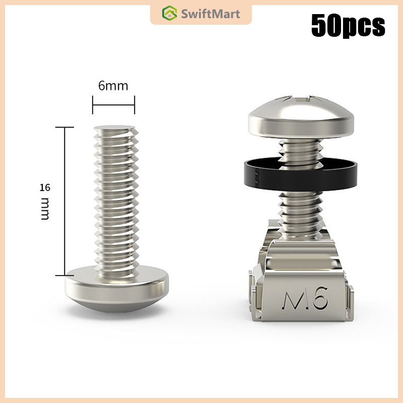 Jual 50pcs M6 Rack Server Rak Kabinet Khusus Hard Case / Baut Dan Mur ...