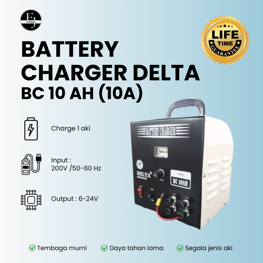 Jual DELTA BC 10 AH | Battery Charger Accu/ Cas Aki Tembaga Murni | DT ...