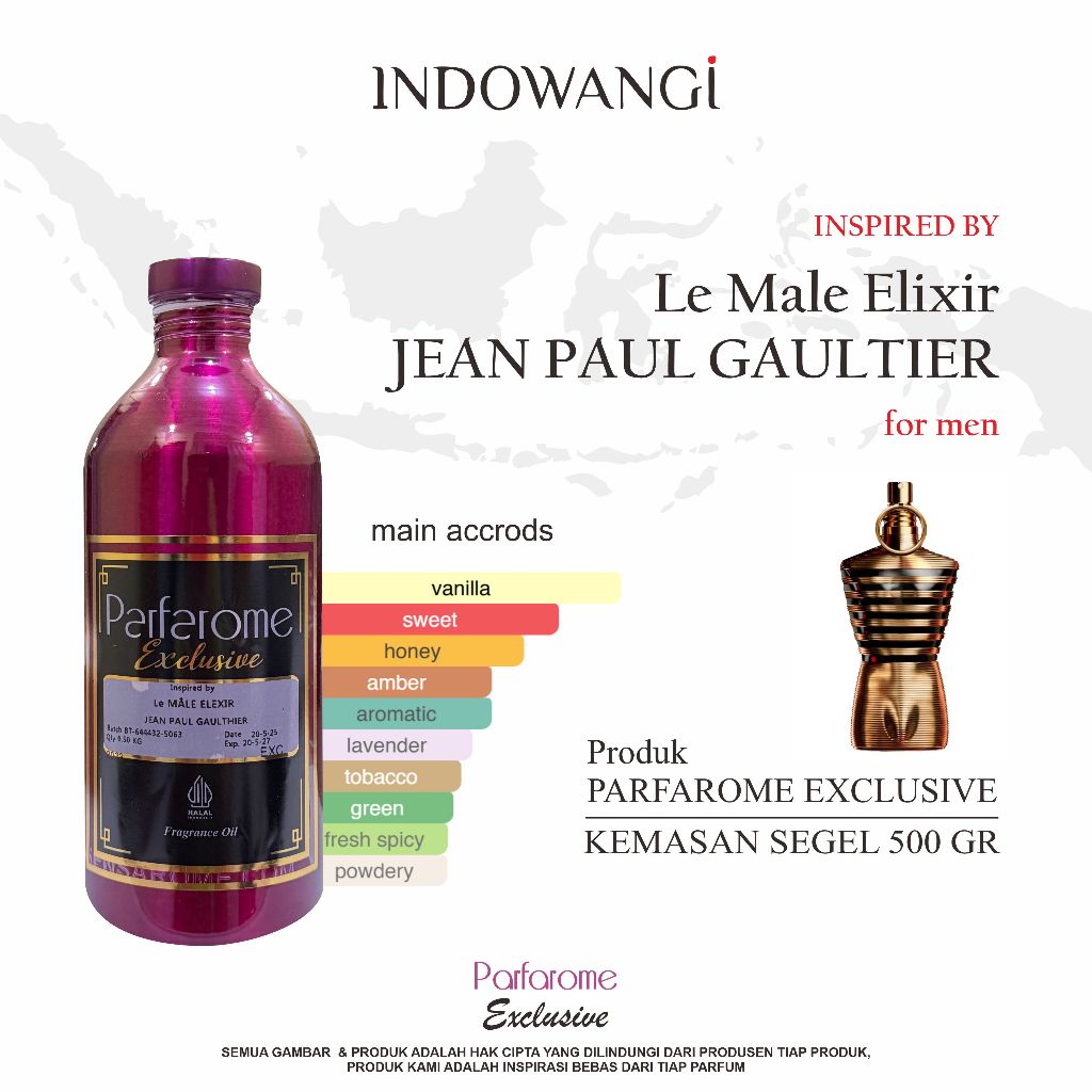 Jual Bibit Parfum LE MALE ELIXIR by PARFAROME EXCLUSIVE Kemasan Segel ...
