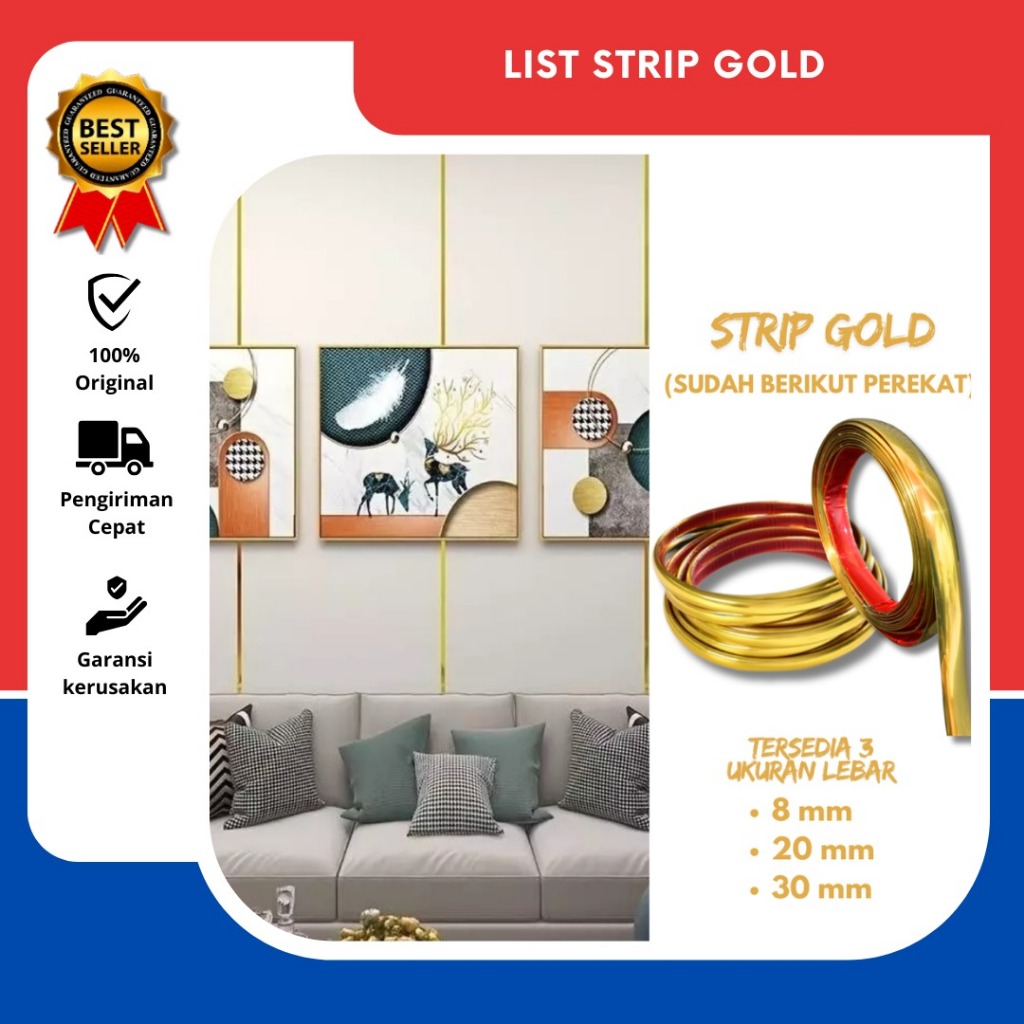 Jual LIST STRIP GOLD SOFA / AKSESORIS LIST EDGING SOFA / LIST STRIP ...