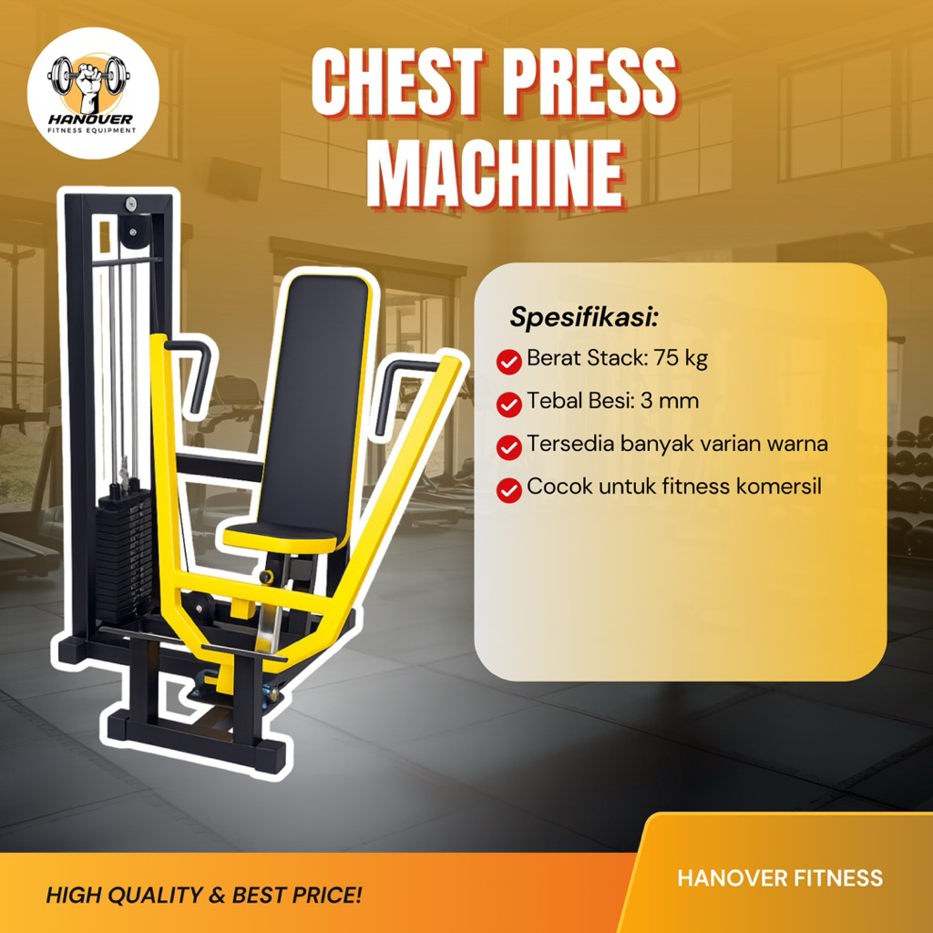 Jual HANOVER FITNESS | Alat Fitness Komersial Chest Press Machine alat ...