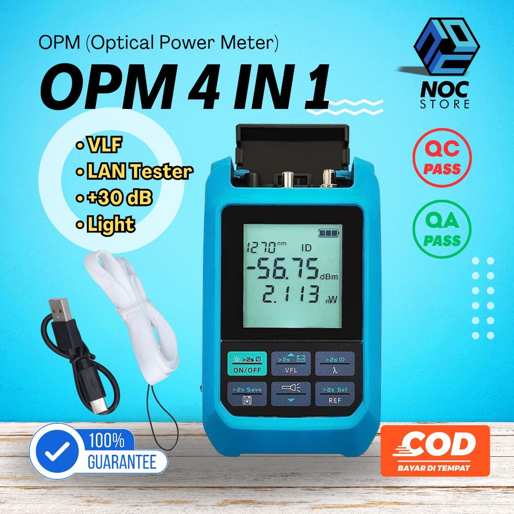 Jual OPTICAL POWER METER OPM +30dB MULTIFUNGSI 4 in 1 FIBER OPTIK - NOC ...