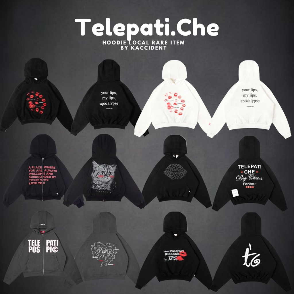 Jual Hoodie Kissme Black / White / Telepati Ujang / Heart To Heart / X ...