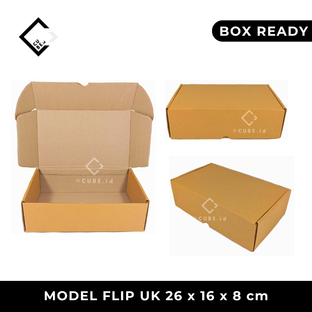Jual DUS MODEL FLIP/CORRUGATED FLIP UK UK 26 x 16 x 8 cm | Shopee Indonesia