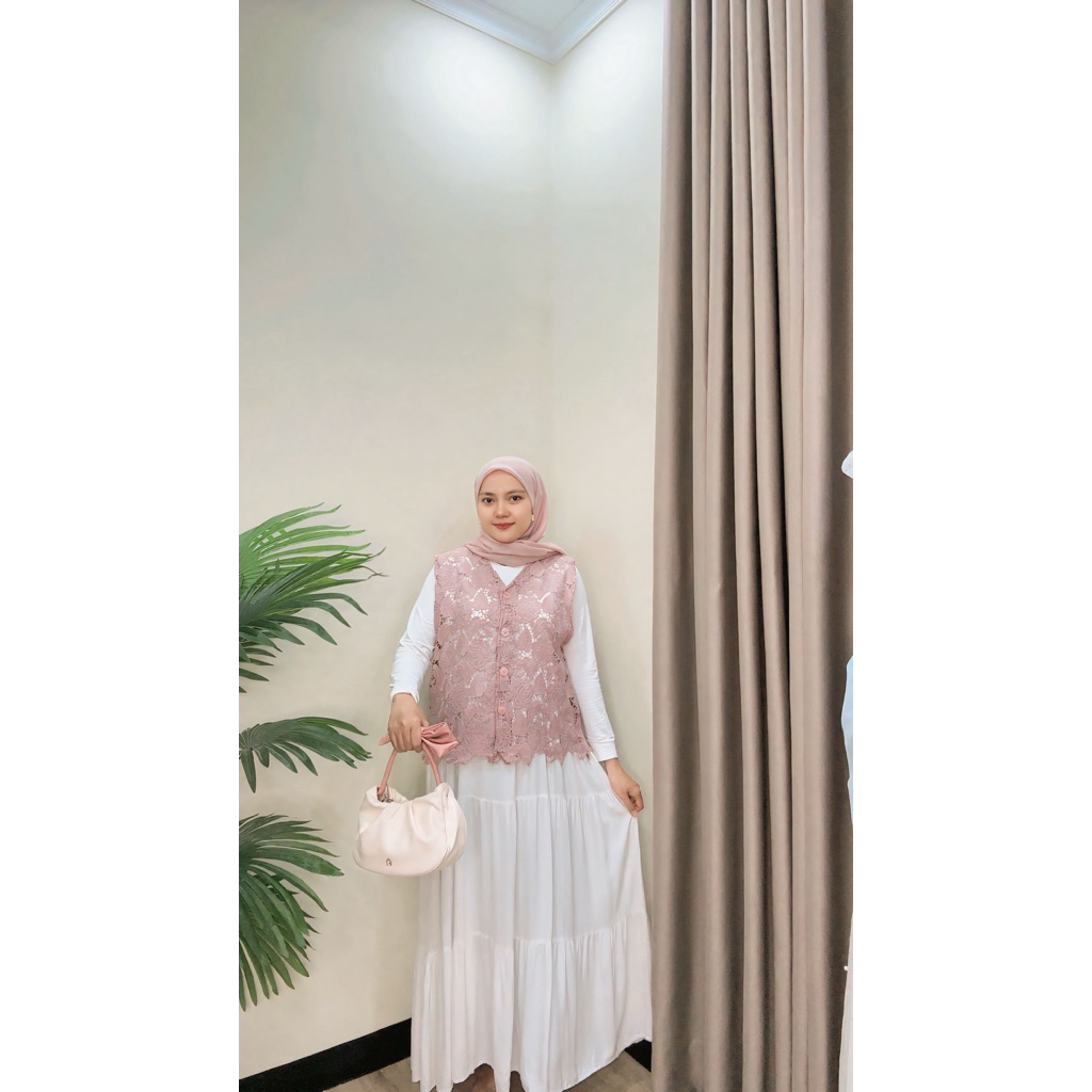 Jual ADDORAID Flora Vest Korea Rompi Lucu Bahan Prada Import | Shopee ...