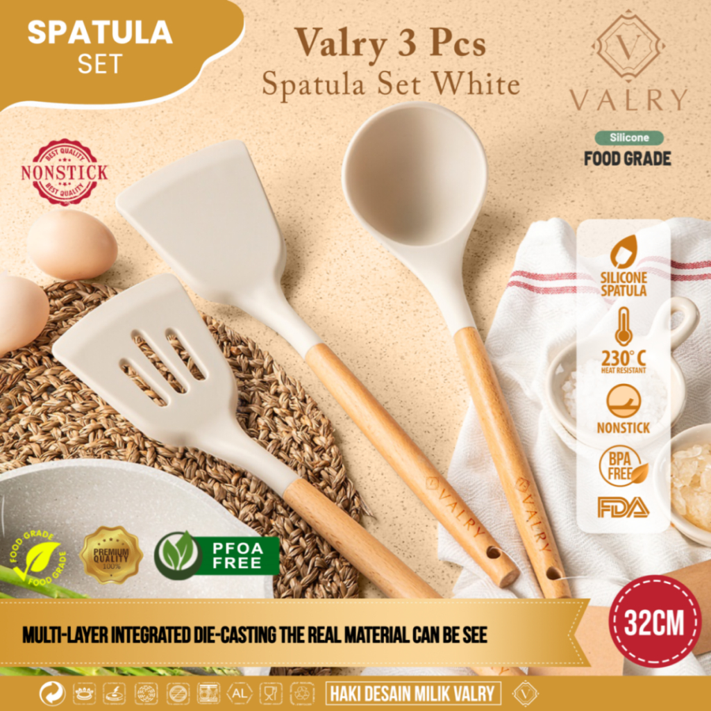 Jual VALRY Spatula Set 3pcs silikon sutil silicone sendok masak dapur ...
