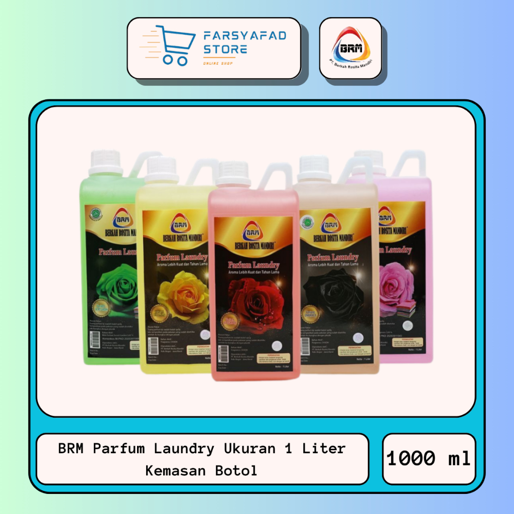 Jual BRM Parfum Laundry Ukuran 1 Liter Kemasan Botol Mawar Super ...