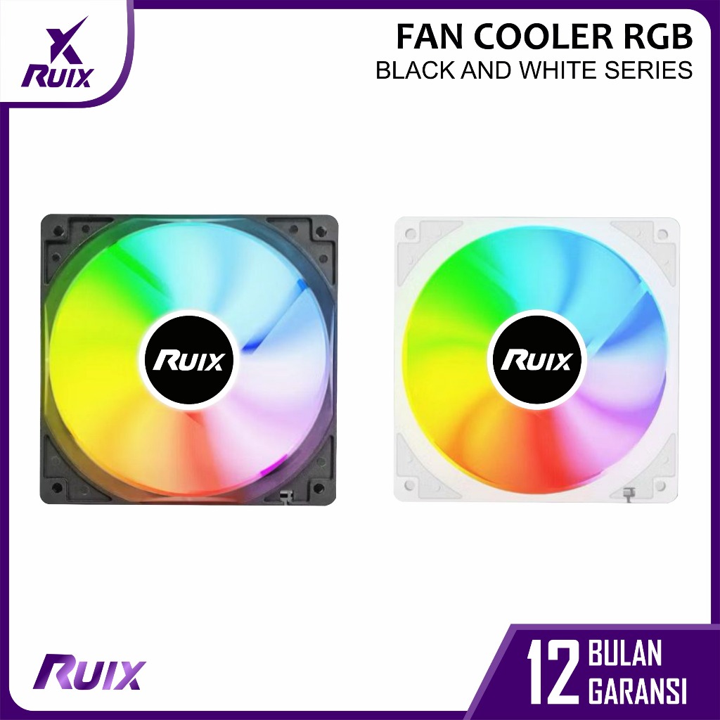 Jual Fan Cooler Casing RGB RUIX 12CM Shadow Black LED High Speed ...