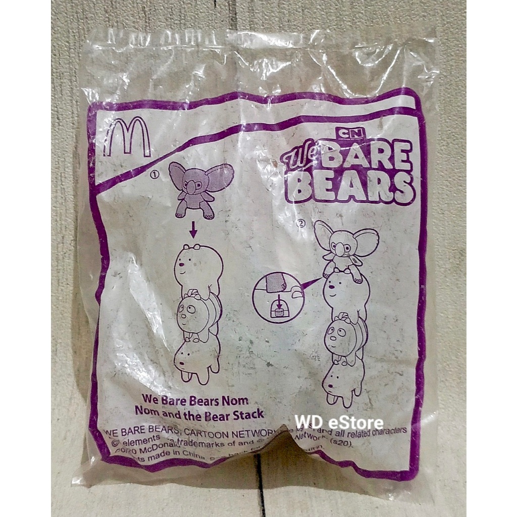 Jual McDonald Happy Meal Toy We Bare Bears Nom and The Bear Stack | Shopee Indonesia