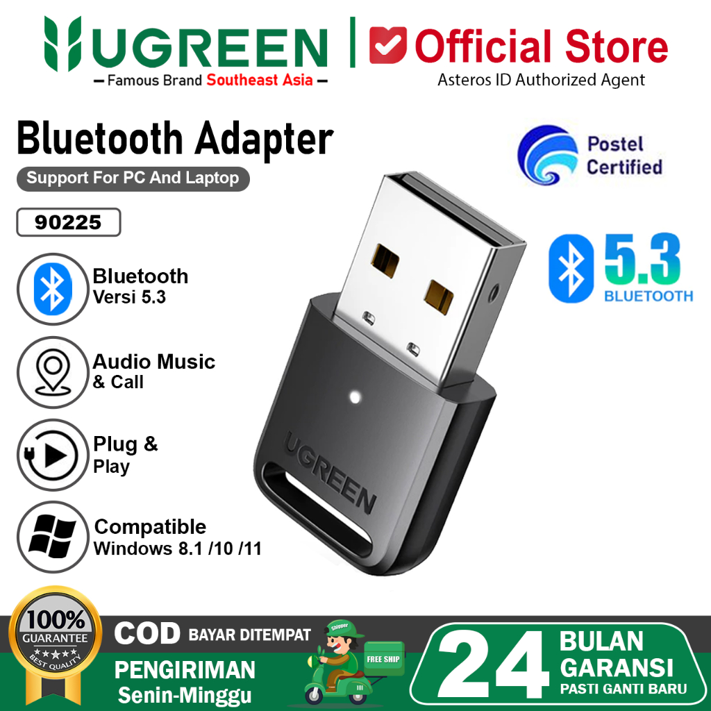 Jual UGREEN USB Bluetooth 5.3 Adapter Transmitter Receiver Dongle PC 90225 | Shopee Indonesia