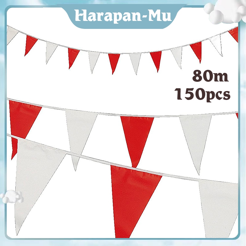 Jual 150Pcs Bendera Merah Putih Segitiga Renceng Bunting Flag Bendera Hut Ri | Shopee Indonesia