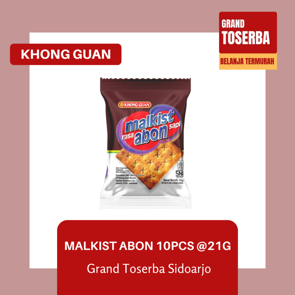Jual KHONG GUAN MALKIST ABON 10 SACHET @21g / BISKUIT RENYAH TABURAN ...