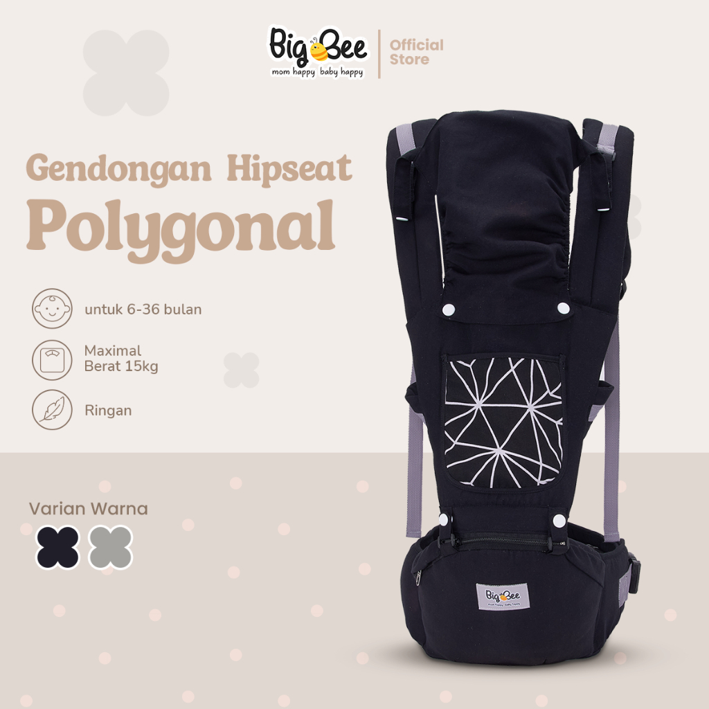 Jual Big Bee Gendongan Hipseat Bayi Depan Polygonal Series - BBG0010 ...