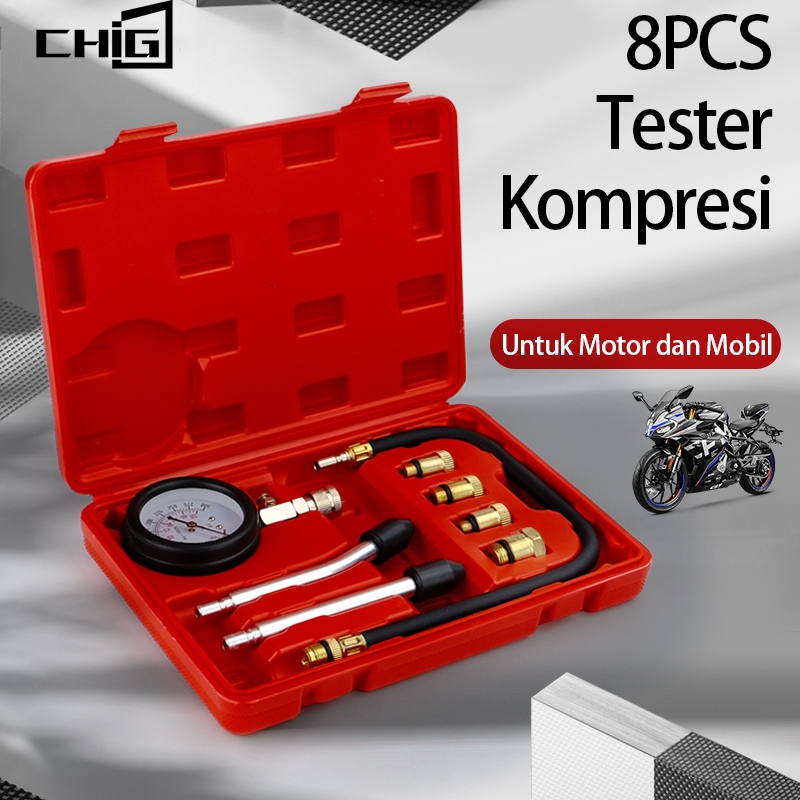 Jual 8Pcs Set Tester Kompresi Silinder Mesin Mobil Alat Pengukur ...