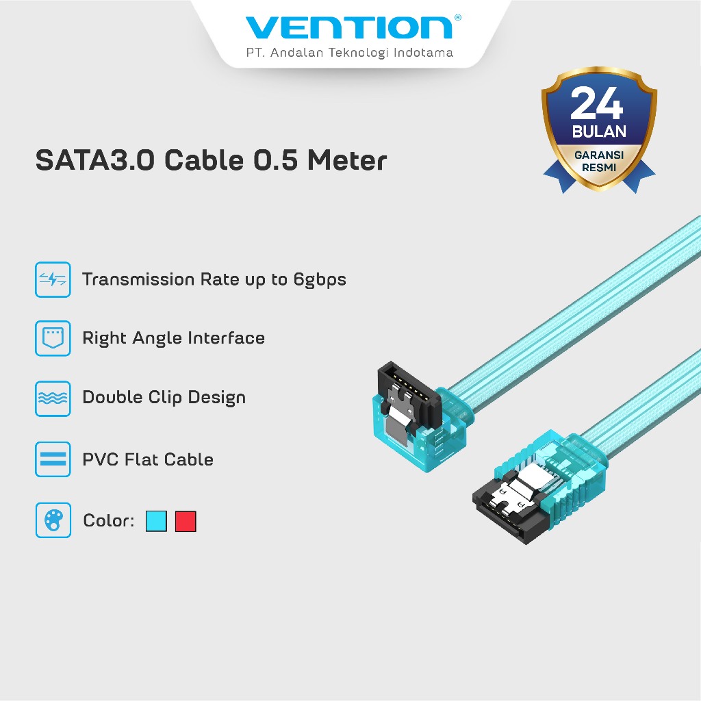 Jual Vention Kabel Sata 3.0 HDD 6Gbps Hight Speed For Hardisk Right ...