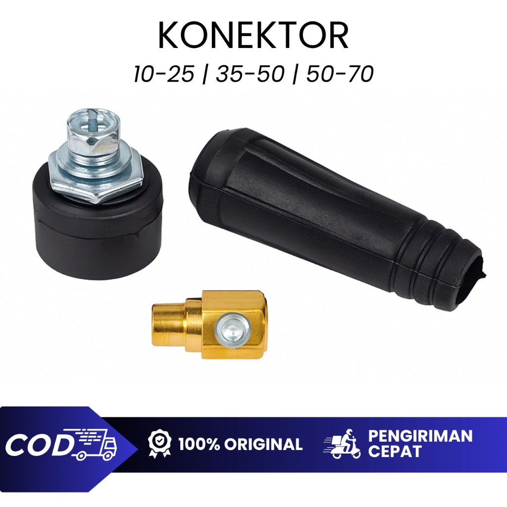 Jual KONEKTOR LAS KABEL KONEKTOR MALE FEMALE CONNECTOR LAS 10-25/35-50/ ...