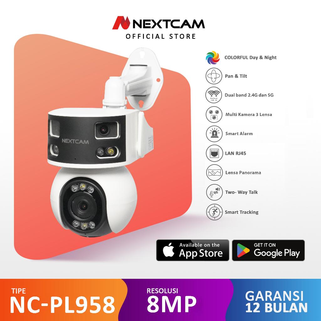 Jual Nextcam Kamera cctv 8MP Triple camera cctv 3lensa Wireless Wifi ...