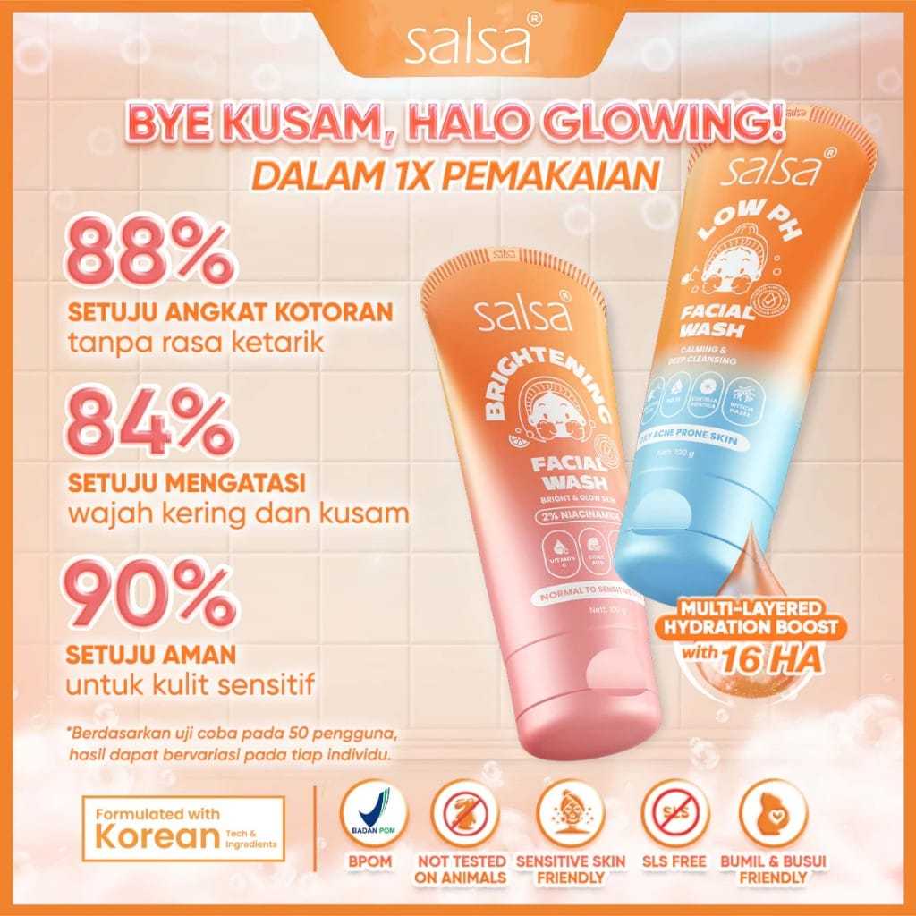 Jual [100ml] Salsa Facial Wash 2 Varian | Brightening | Low PH ...