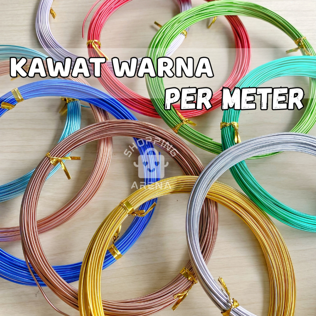 Jual Kawat Warna 1mm PER METER Aluminium Wire Kawat Bros Bahan ...