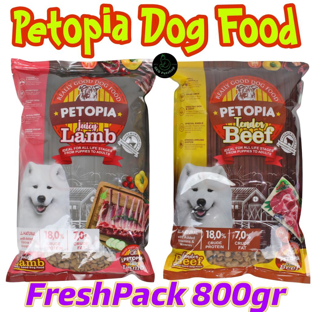 Jual Petopia Freshpack 800gr All Varian Dry Dog Food All Stage Adult ...