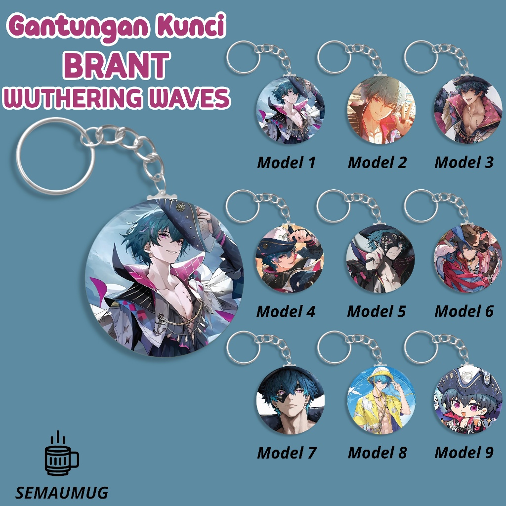 Jual GANTUNGAN KUNCI BRANT WUTHERING WAVES KADO GANCI BULAT ANIME LUCU ...