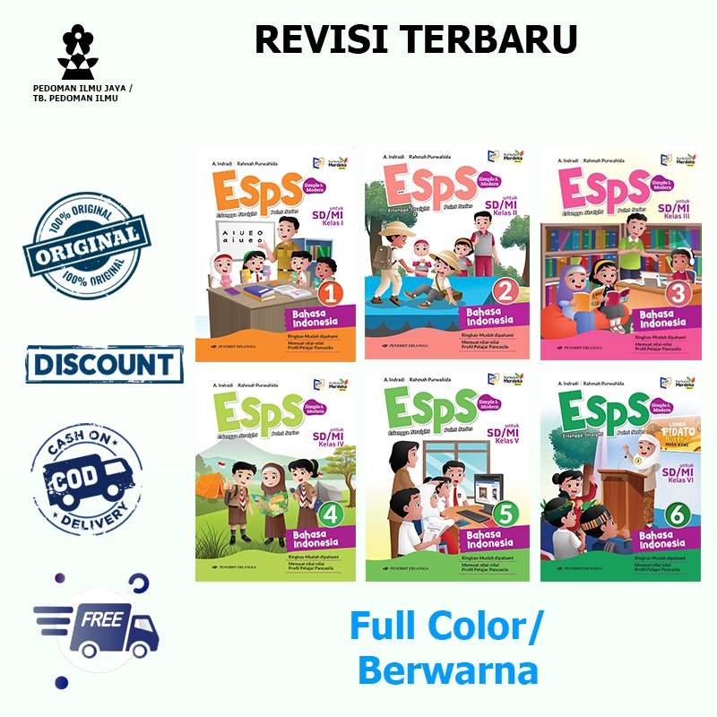 Jual ESPS Bahasa Indonesia Kelas 1 2 3 4 5 6 SD Merdeka Revisi Erlangga | Shopee Indonesia