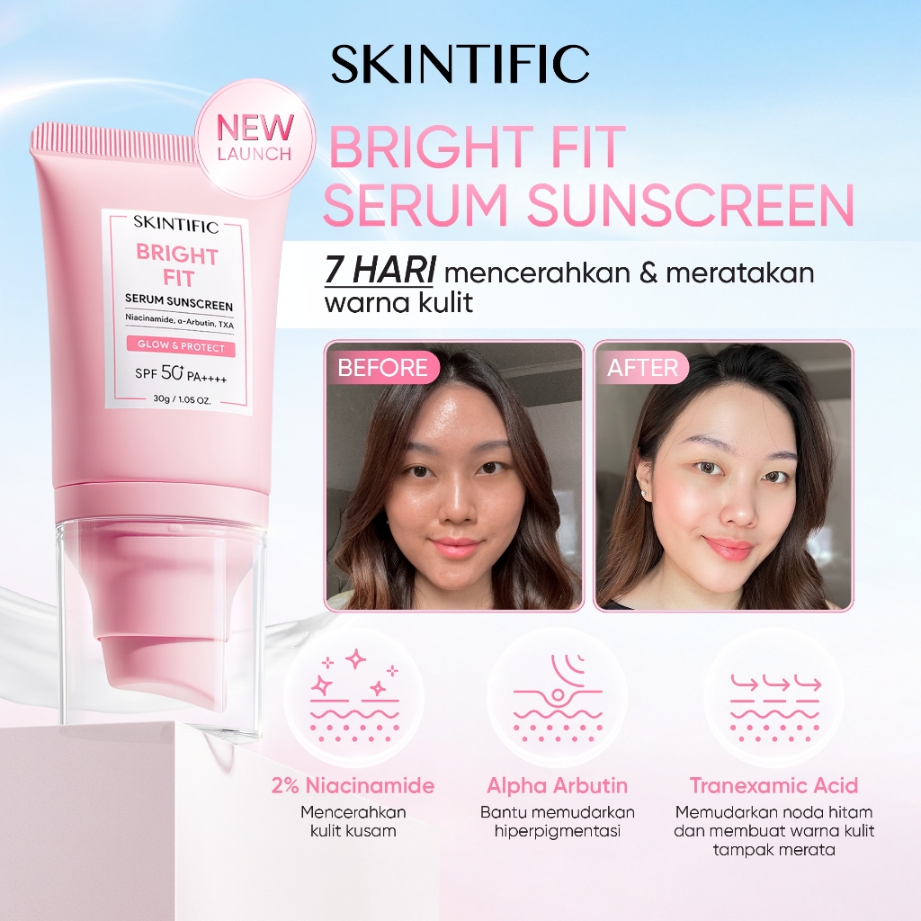 Jual SKINTIFIC - BRIGHT FIT SERUM SUNSCREEN SPF 50+ PA++++ Instant Tone ...