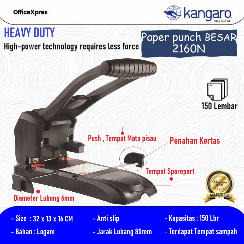 Jual HEAVY DUTY PUNCH 2160N / Pembolong Kertas Jumbo 2 Lubang ...