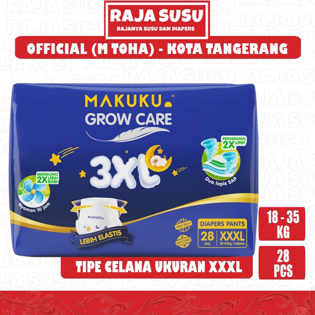 Jual MAKUKU SAP DIAPERS GROW CARE XXXL28 - RAJA SUSU | Shopee Indonesia
