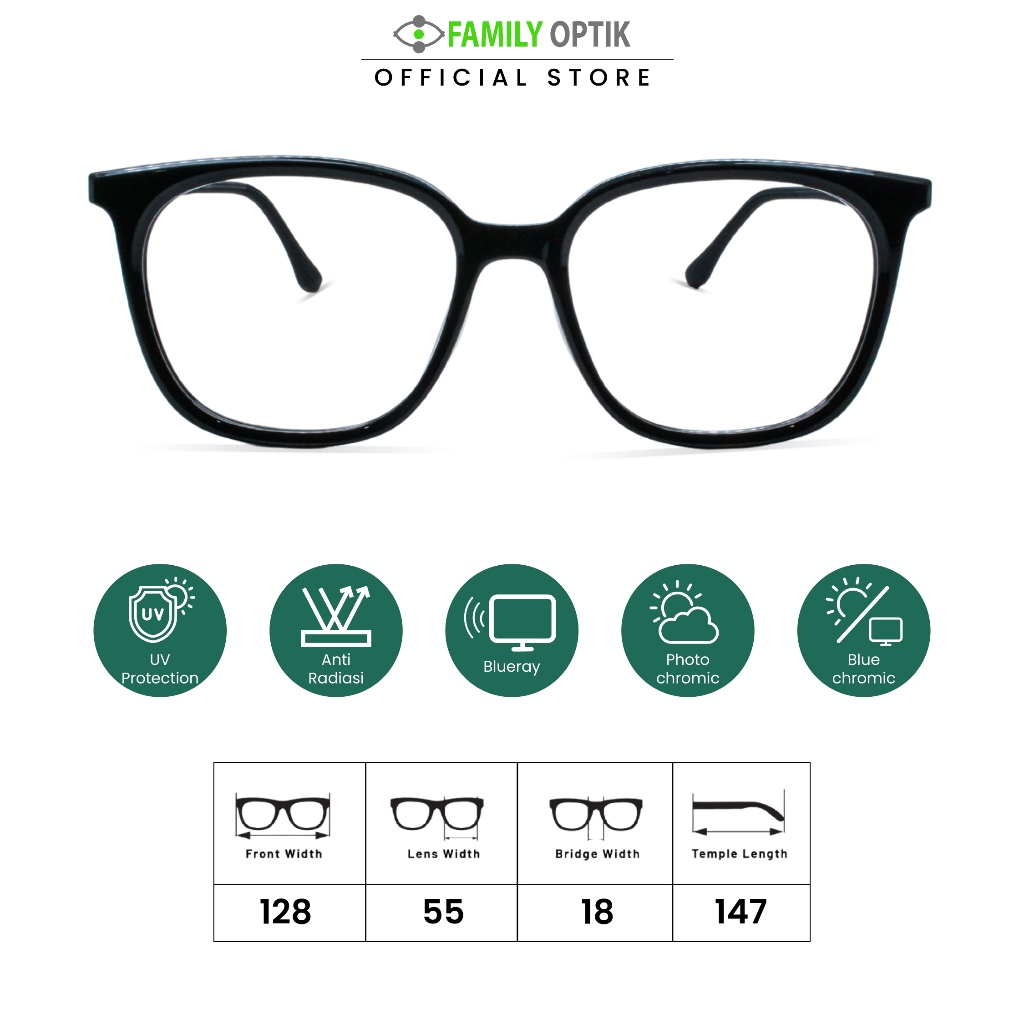 Jual Family Optik - Kacamata Vintage Blueray Photocromic Anti Radiasi ...
