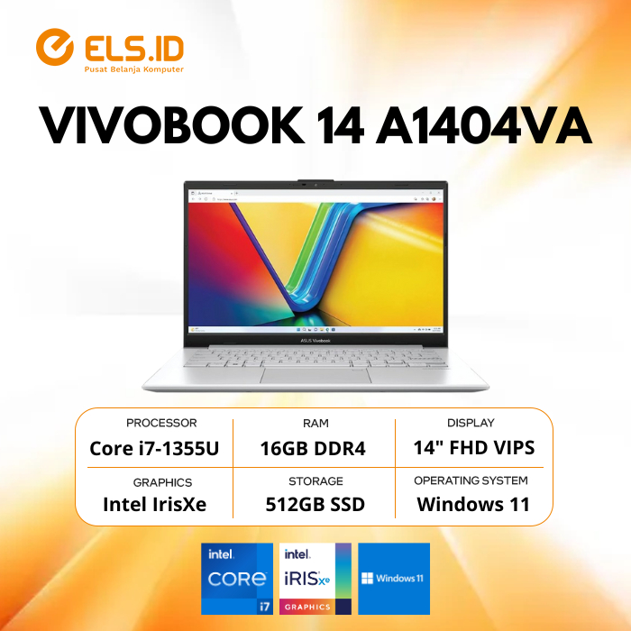 Jual Asus Vivobook 14 A1404VA Intel Core i7 1355U 16GB SSD 512GB 14 ...