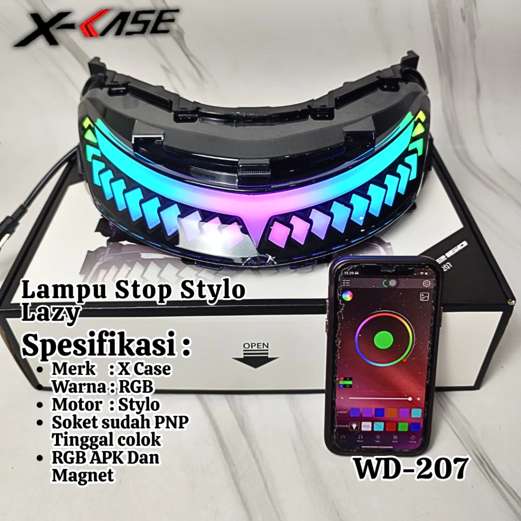 Jual LAMPU STOP HONDA STYLO LAZY CRYSTAL TAIL RGB PLUS CONNECT APLIKASI ...