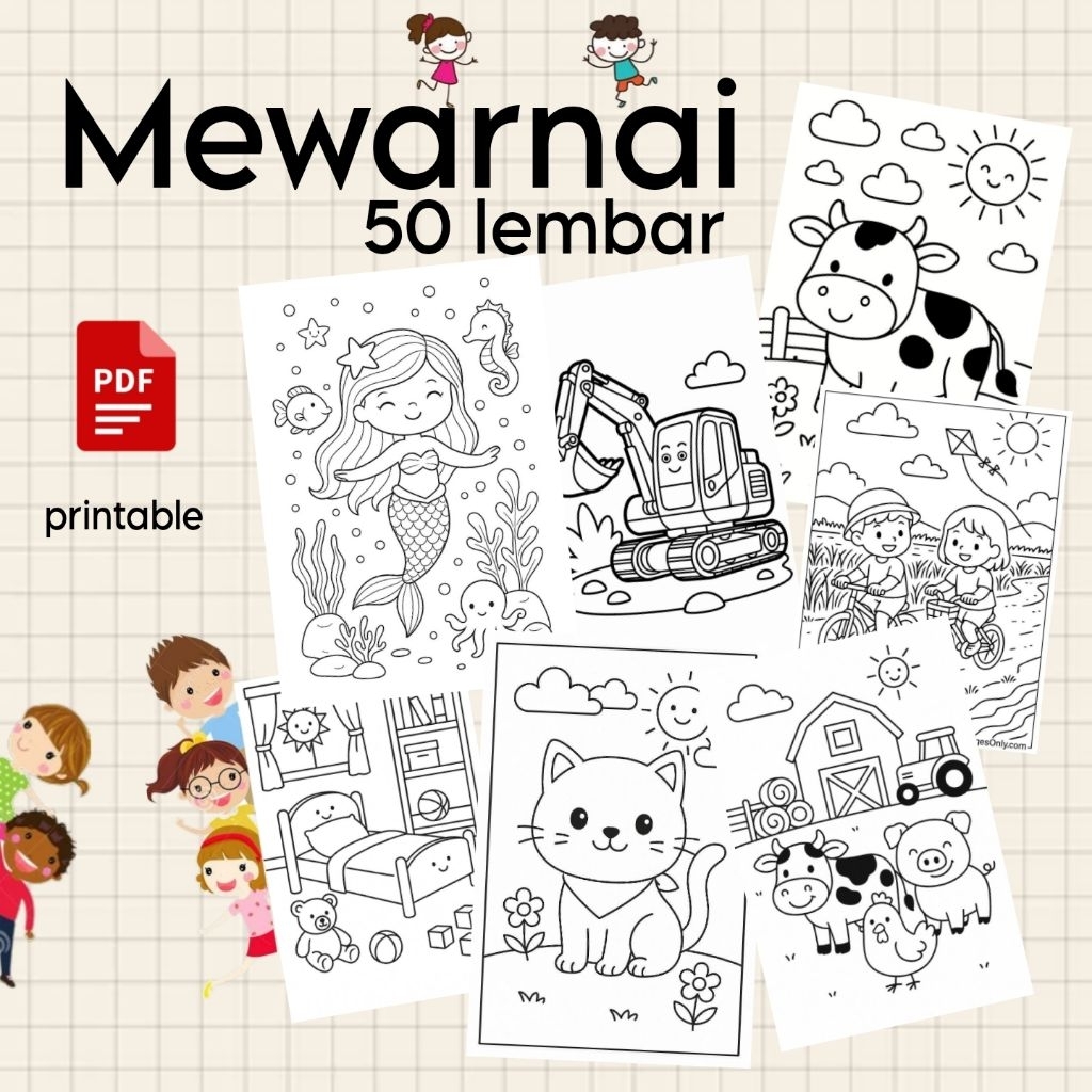 Jual worksheet mewarnai anak tk paud sd printable | Shopee Indonesia
