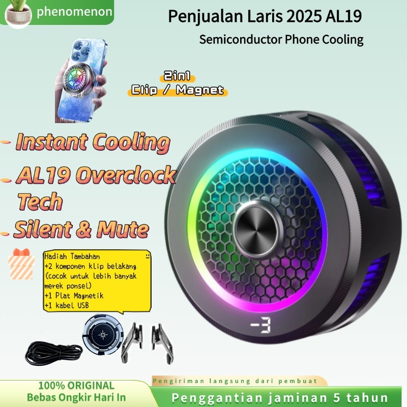 Jual (COD) Funcooler AL19 Semiconductor Fan Cooler Radiator Pendingin HP Cooling Fan Gaming ...