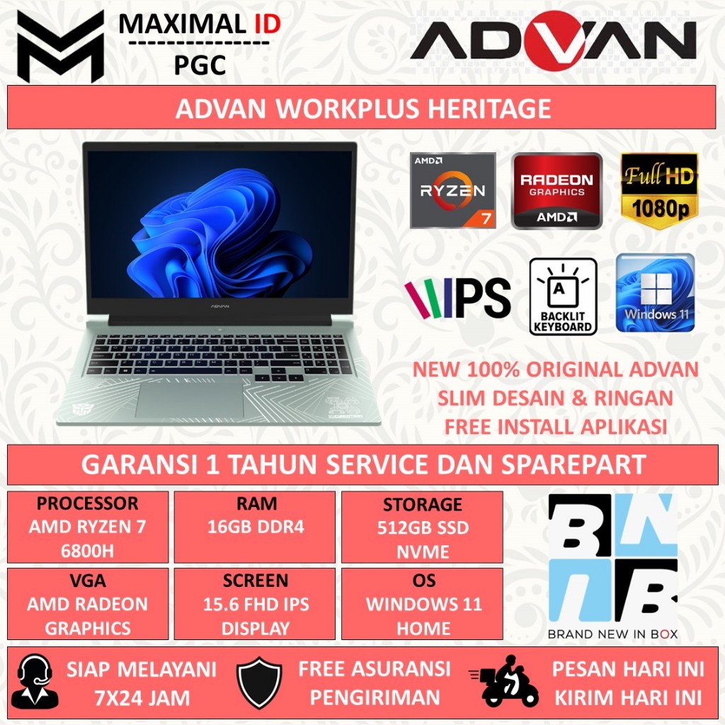 Jual ADVAN Pixwar x Transformers AMD Ryzen 7 6800H 16GB/512GB 15.6 ...