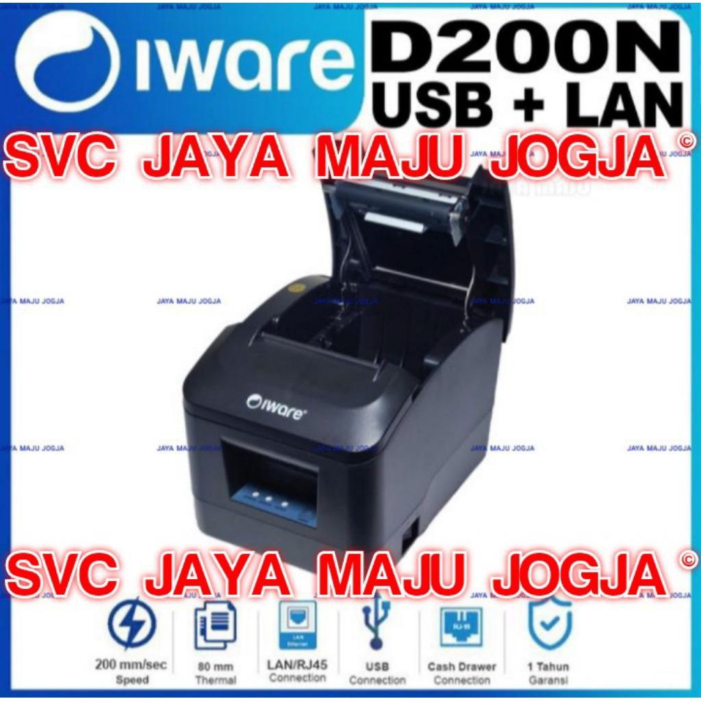 Jual IWARE D200N / IW-D260 UL - USB LAN ETHERNET RJ45 - SPEED 300 MM/S || PRINTER KASIR THERMAL ...