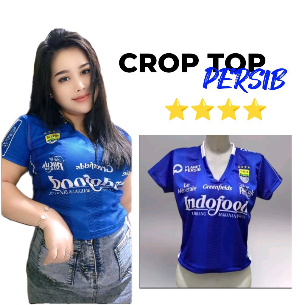Jual JERSEY PERSIB WANITA HOME - CROP PERSIB - FREE NICKNAME DAN LOGO ...