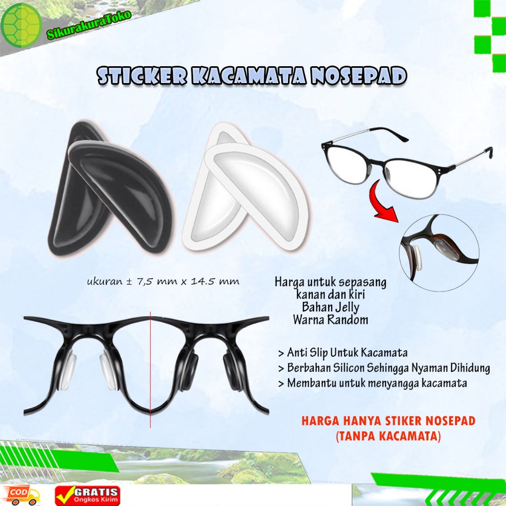 Jual (sko) 1 Pasang Sticker Kacamata Nosepad airbag penyangga 2 pc anti ...