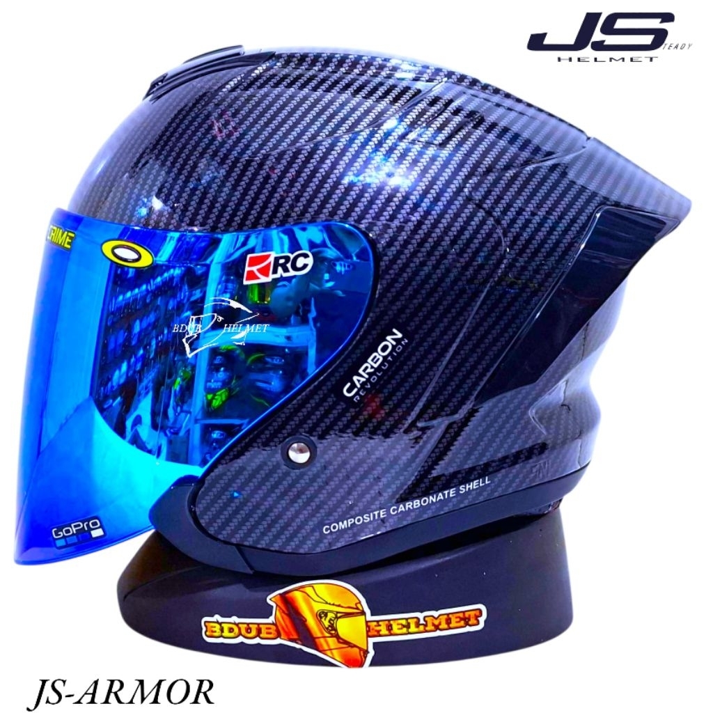 Jual Helm JS armor carbon paket ganteng | Shopee Indonesia