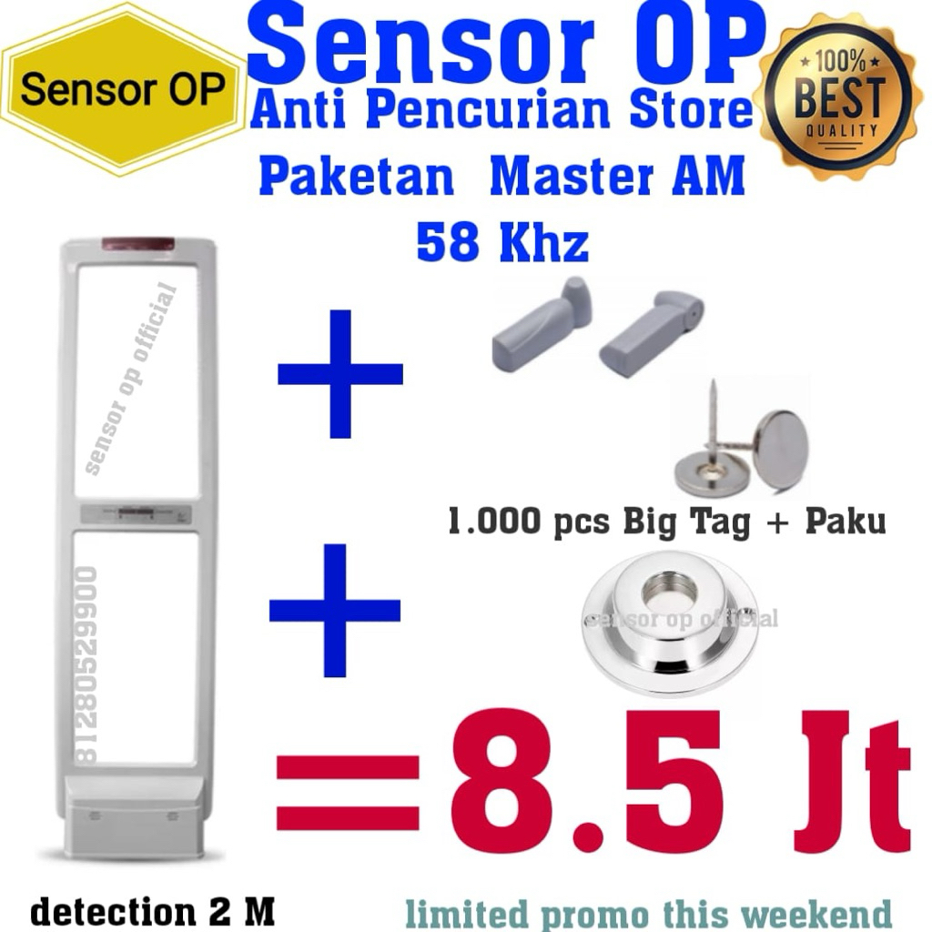 Jual Sensor OP Paketan Toko Butik - Master AM, 1000 pcs Tag bonus pin ...