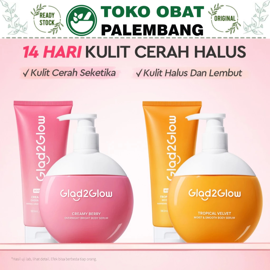 Jual GLAD2GLOW BODY SERUM LOTION 180ML 300ML CREAMY BERRY TROPICAL ...