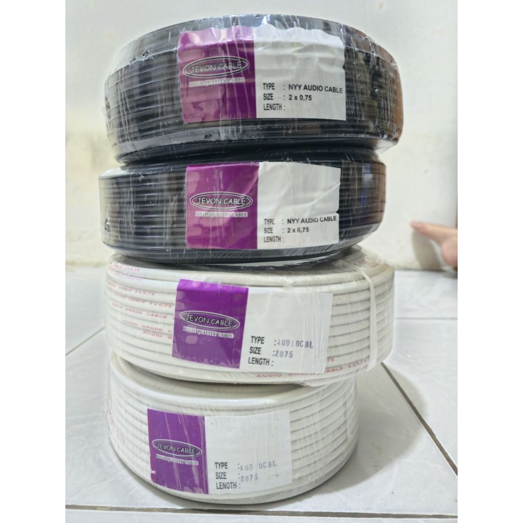 Jual kabel serabut 2x0.75 45 meter / kabel serabut warna putih 1 roll ...