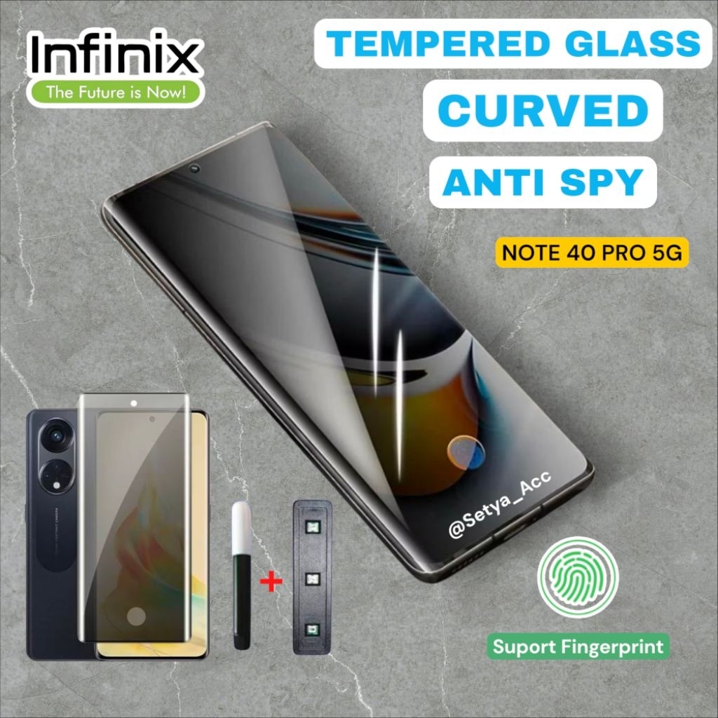 Jual Tempered Glass Curved Uv Anti Spy Infinix Note 40 Pro Plus 4g 5g ...
