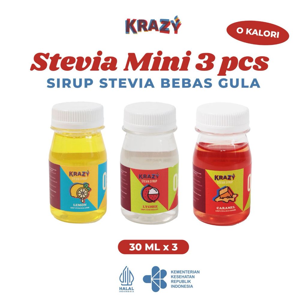 Jual KRAZY Sirup Stevia Mini Pemanis Alami Syrup Diet Bebas Gula Sugar ...