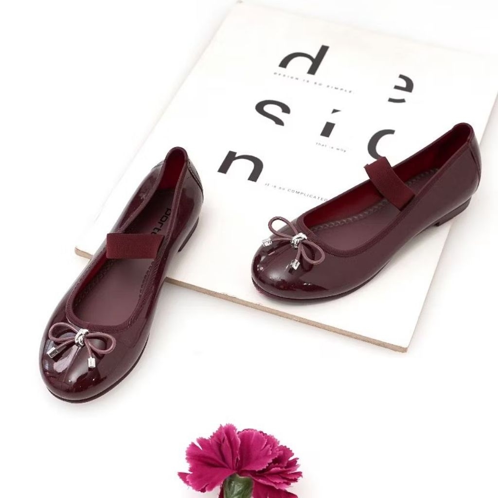 Jual Porto Lady LSA-2 Flat Shoes Mary Jane Sepatu Jelly Karet Cherry ...