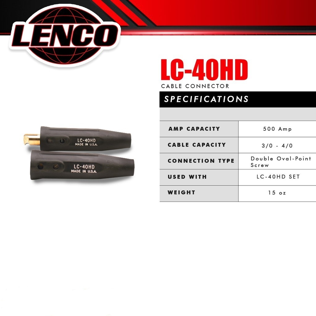 Jual LENCO LC-40HD 500A Cable Connectors Set 05060 LENCO LC40HD ...