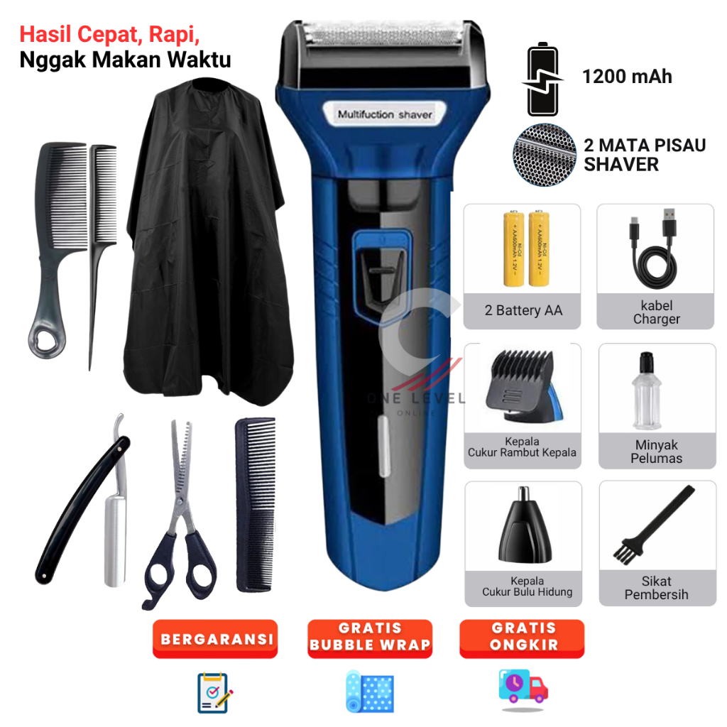 Jual Alat Mesin Cukur Kumis Jenggot Pria Elektrik 3in1 Rechargeable ...